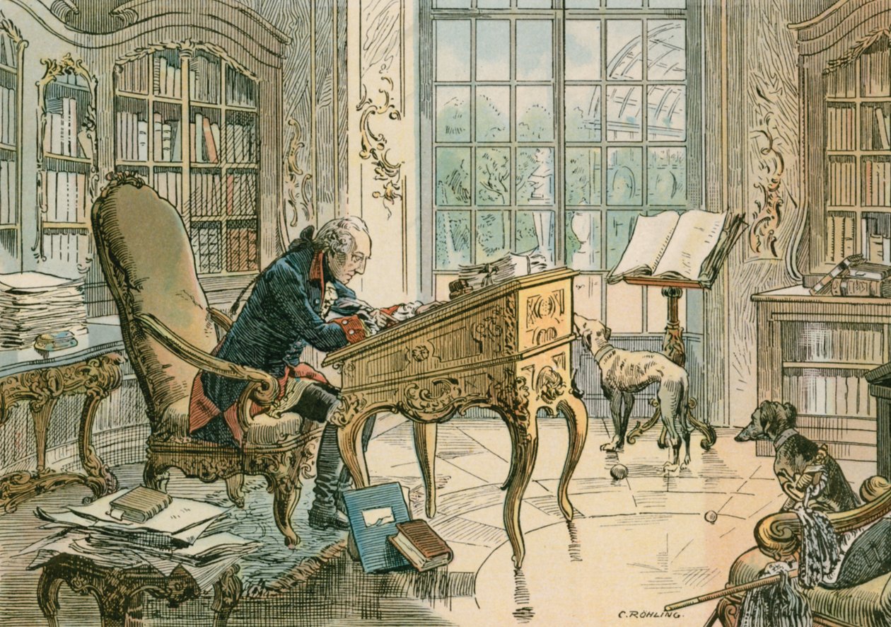 Frédéric le Grand (1712-1786) dans son étude