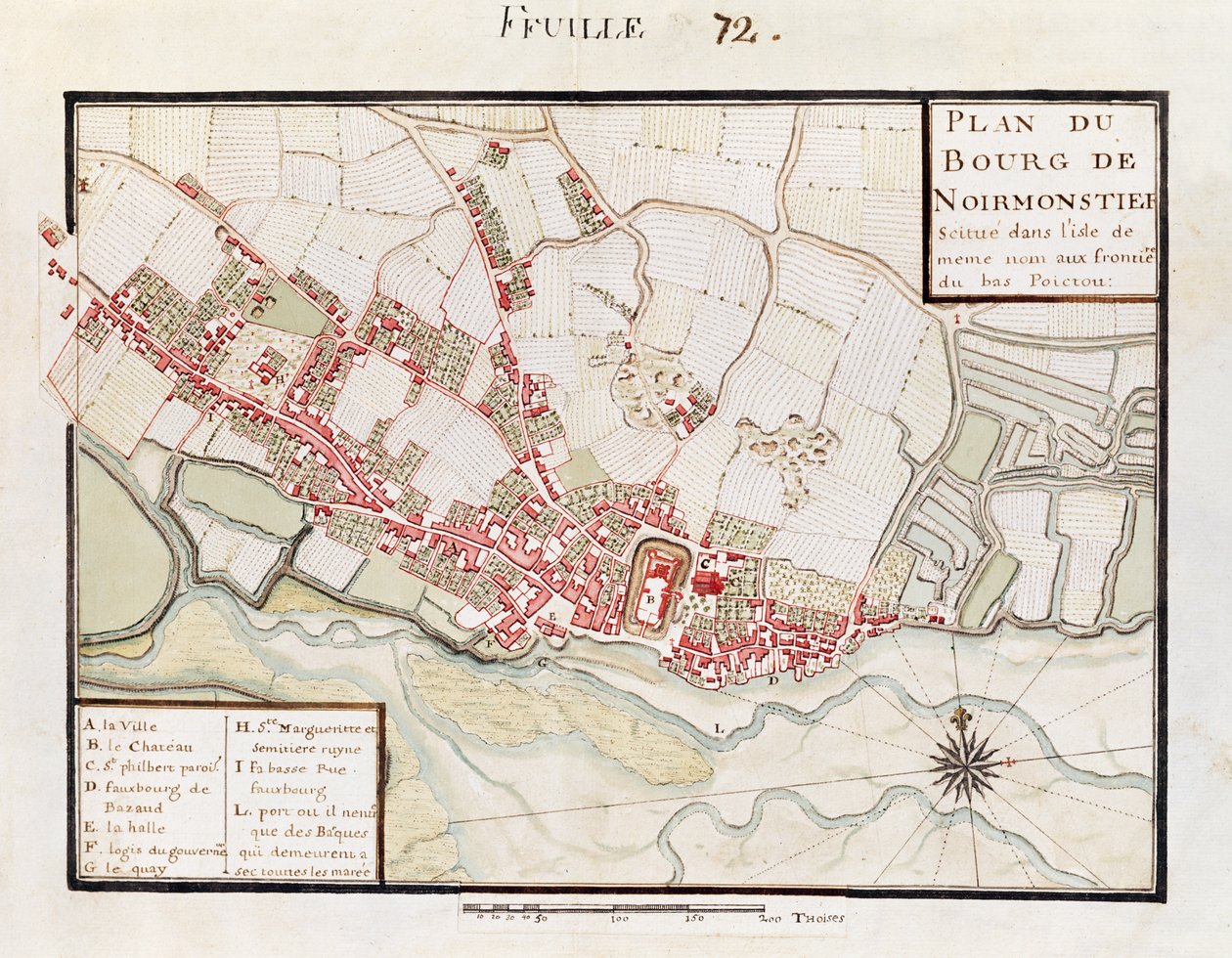 Atlas 131 H. Fol 72 Plan de Noirmoutier-en-l'Ile, c.1700