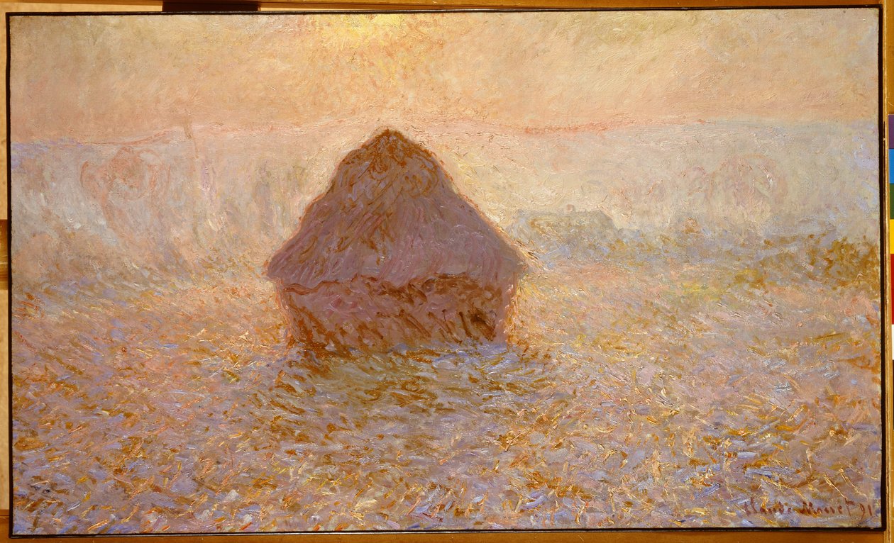 Meules de foin, soleil dans la brume | Claude Monet