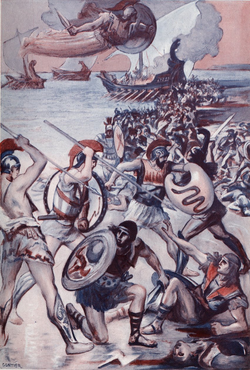 La bataille autour du corps de Patrocle. Illustration de Clément ...