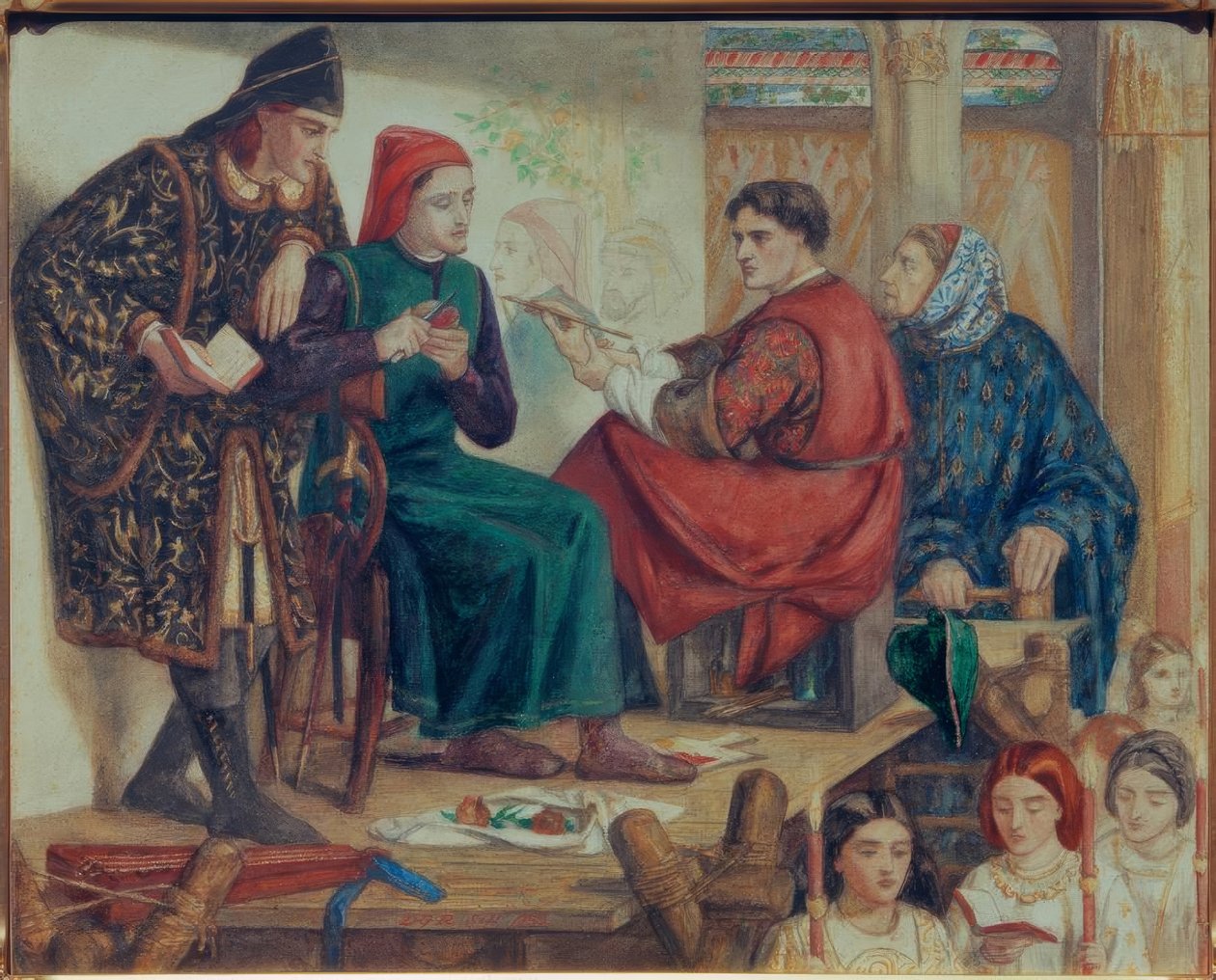Giotto peignant le portrait de Dante | Estampe d'art