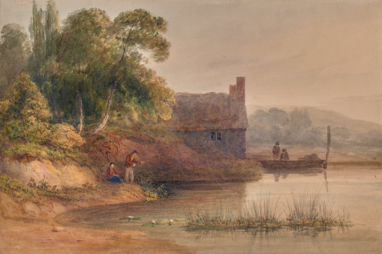 Paysage avec cottage | Edward Pretty | Estampe d'art