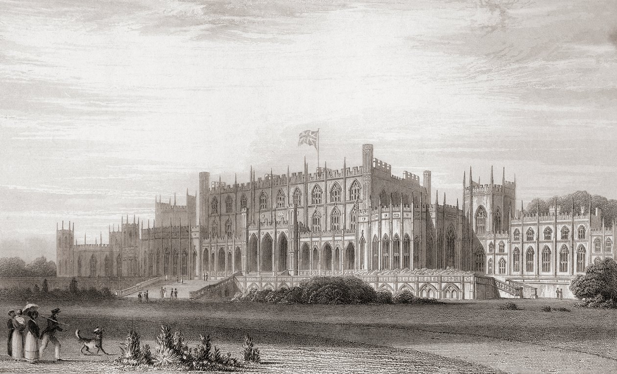 Eaton Hall, Cheshire, Angleterre au début du XIXe siècle. De Churton's ...