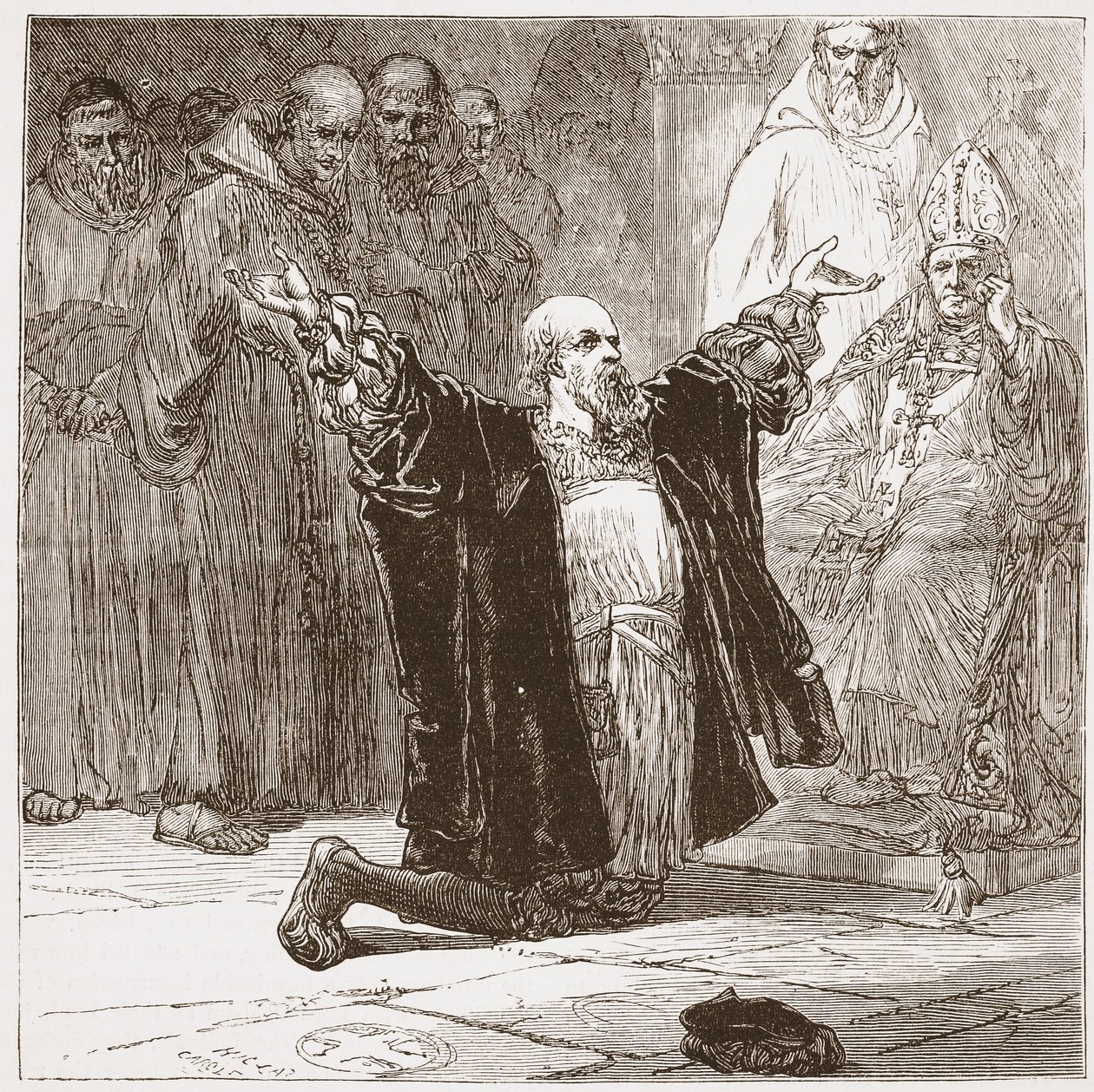 Lord Cobham devant les évêques, illustration de L'Histoire du ...