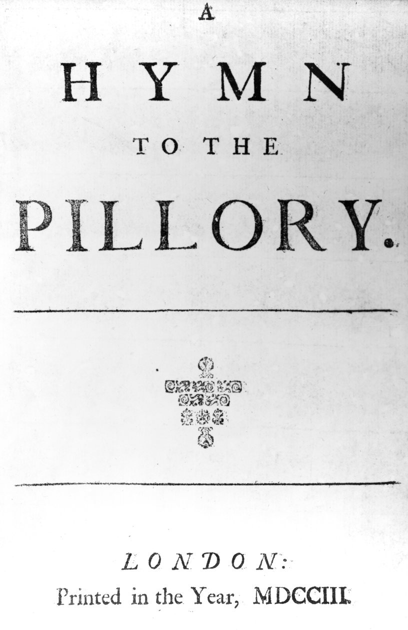 Page De Titre Pour A Hymn To The Pillory Par Daniel Defoe 1703