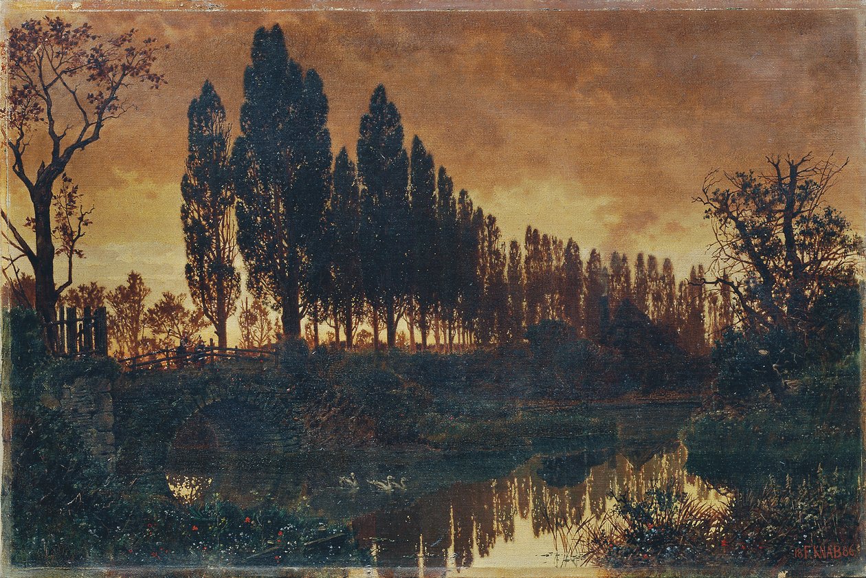Paysage bavarois | Ferdinand Knab | Estampe d'art