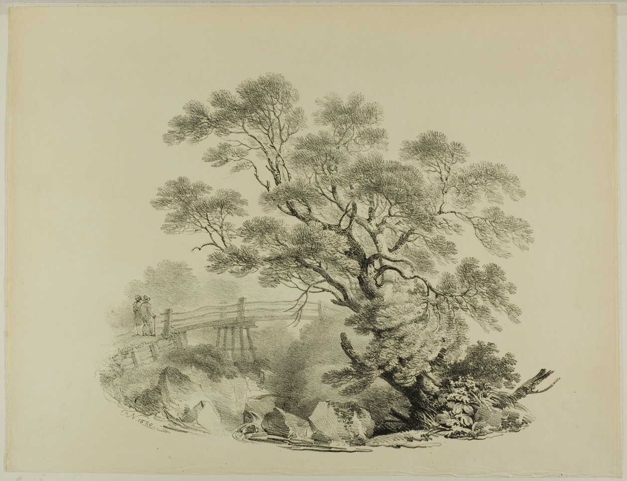 Arbre et passerelle | Francis Nicholson | Estampe d'art