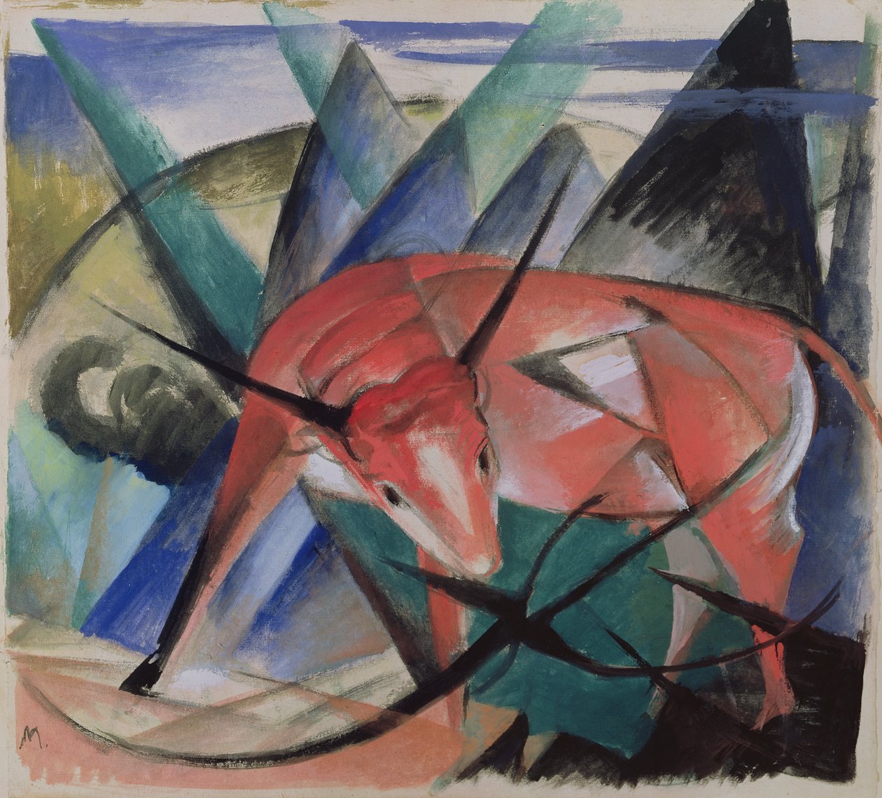 Taureau rouge | Franz Marc | Estampe d'art