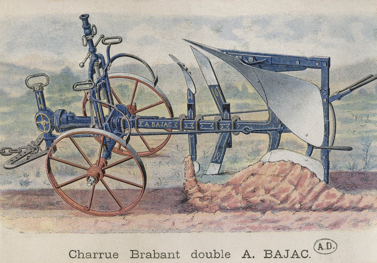 Charrue double Brabant inventée par Antoine Bajac, vers 1900