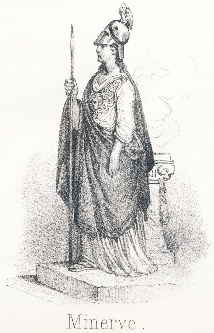 M Minerve : Déesse sortie de la tête de Jupiter, armée avec cape et lance en main. Sous le nom ...