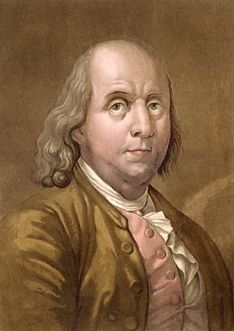 Portrait de Benjamin Franklin (1706-90), de 'Le Costume Ancien et ...