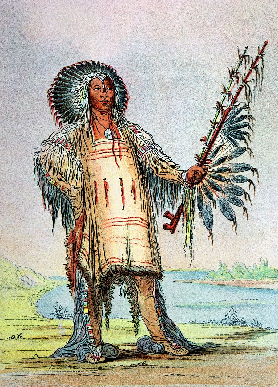 Indien Mandan Ha-Na-Tah-Muah, chef Loup | George Catlin