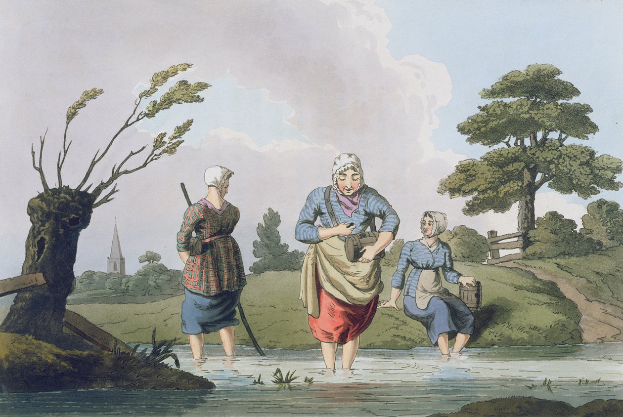 Chercheurs de sangsues, de 'Costume du Yorkshire' gravé par Robert ...