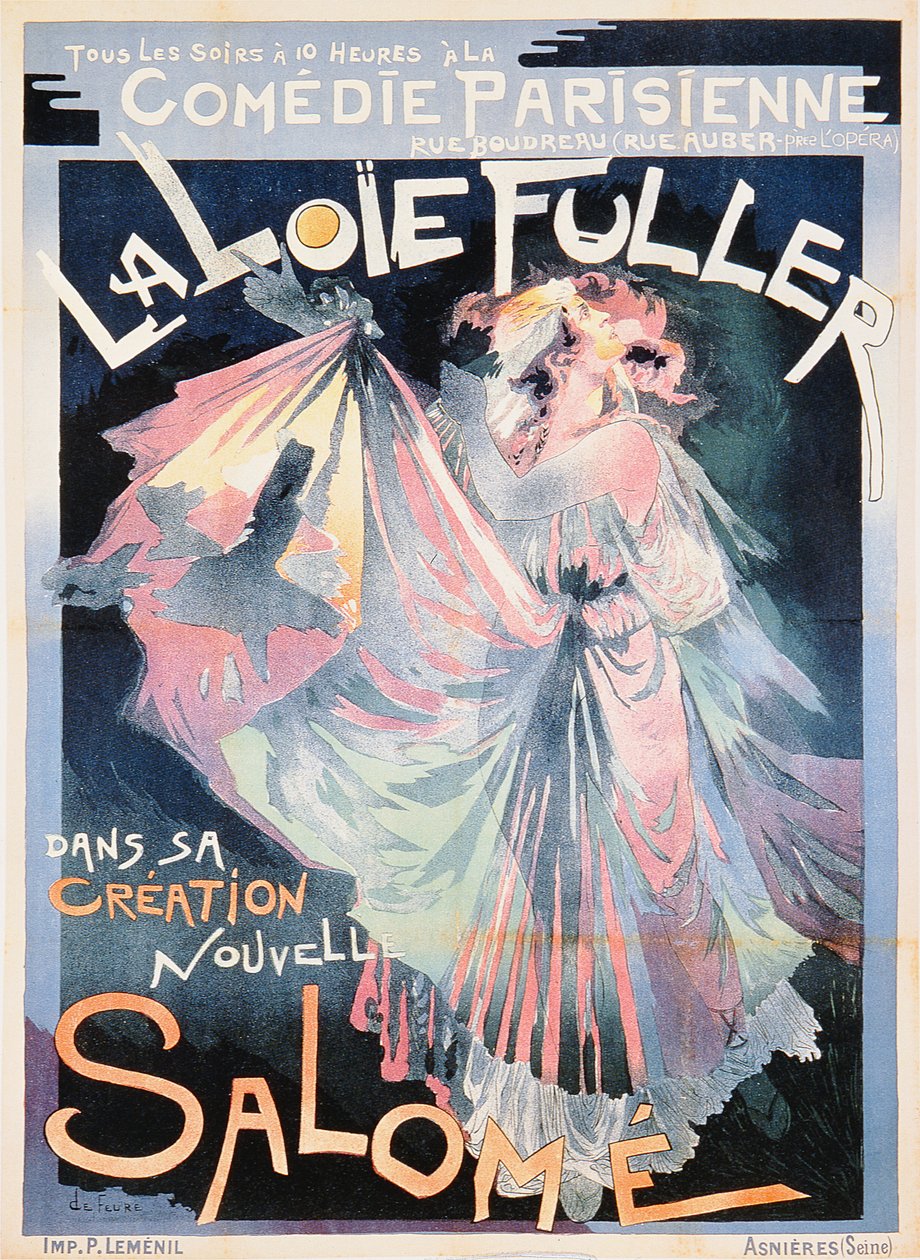 Affiche publicitaire pour Loie Fuller en 'Salomé' à la Comédie Parisienne