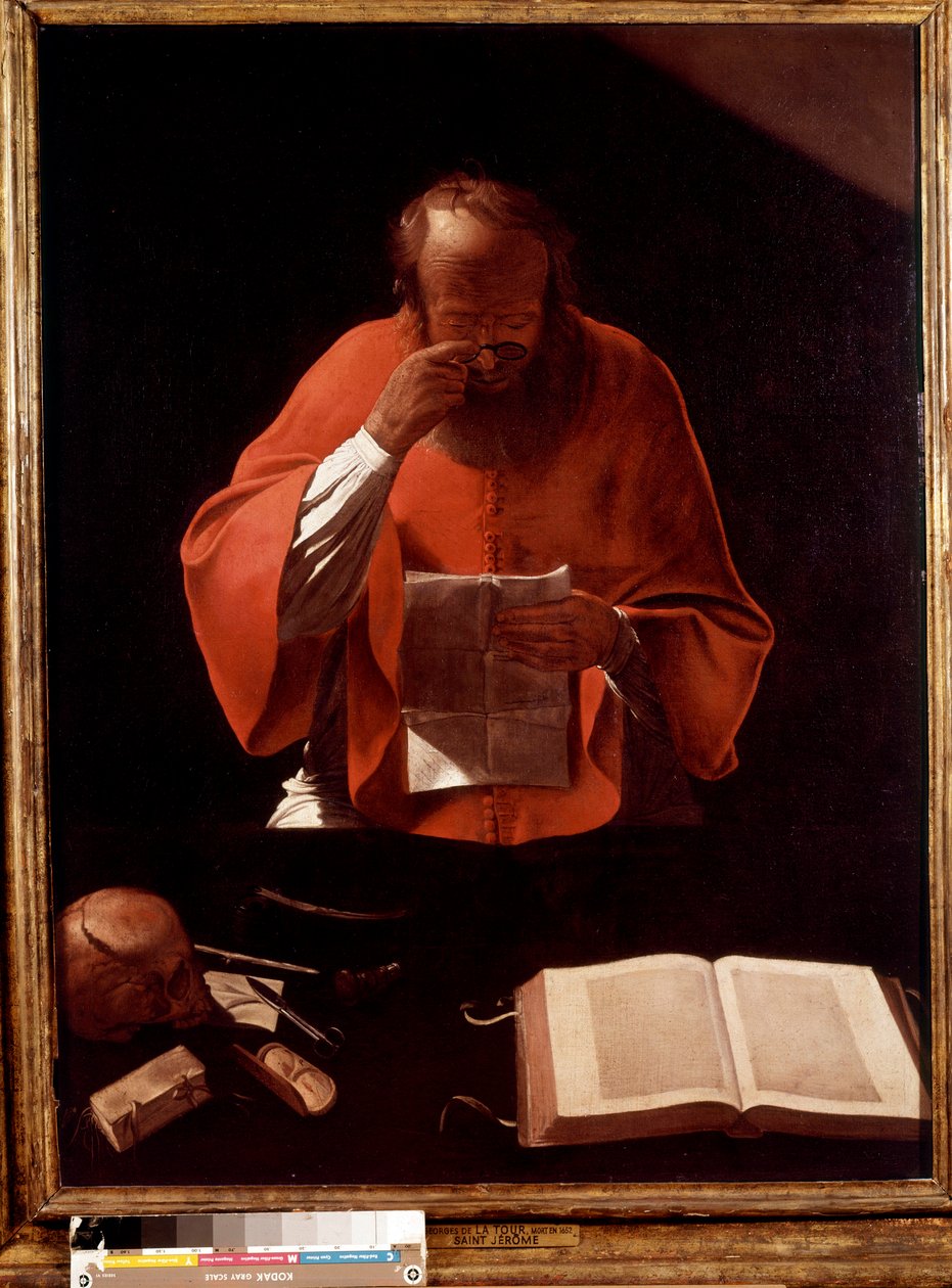 Représentation de Saint Jérôme lisant | Estampe d'art