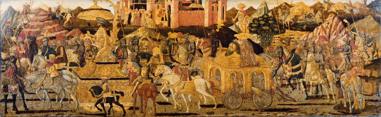 Panneau central de cassone : Le triomphe de David