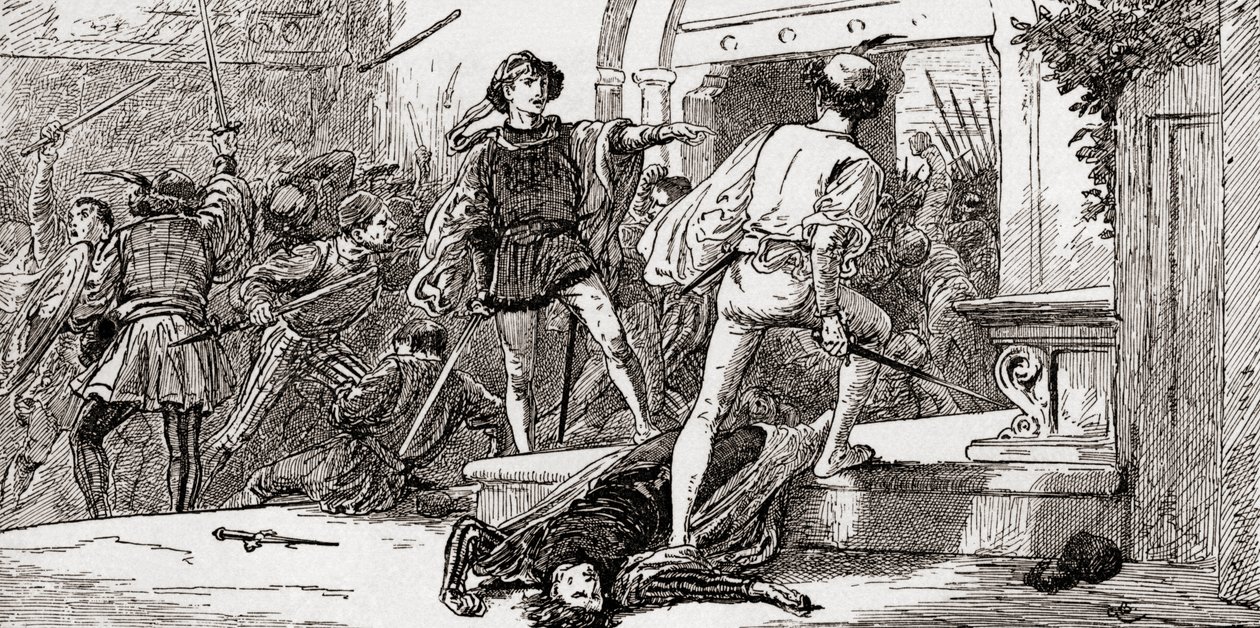 Scène de la pièce de William Shakespeare, Roméo et Juliette, Acte III ...