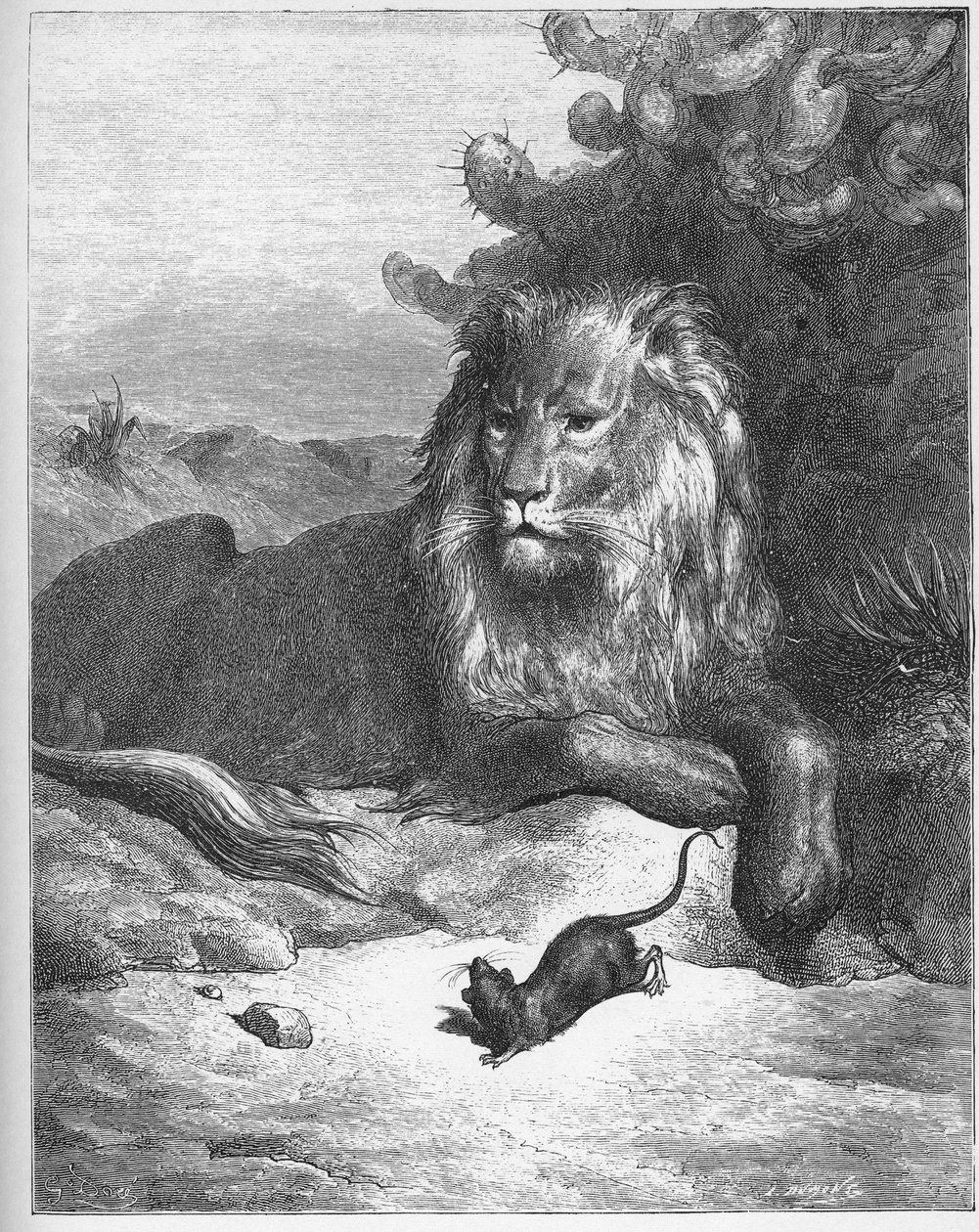 Le Lion et le Rat - des 'Fables' de Jean de La Fontaine (1621-95 ...