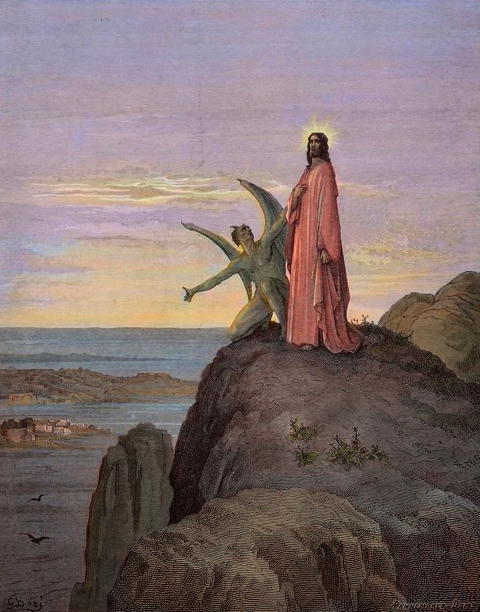 Jésus dans le désert, soumis à la tentation du diable - La tentation du ...
