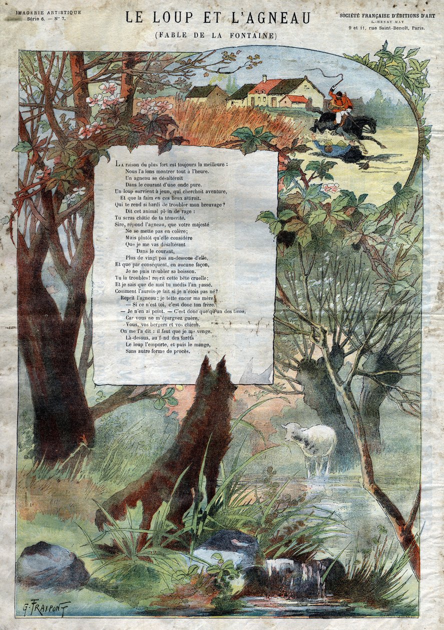 Le Loup Et L agneau Fables De Jean De La Fontaine 1621 95