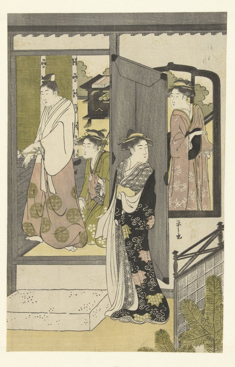 La visite | Hosoda Eishi | Estampe d'art