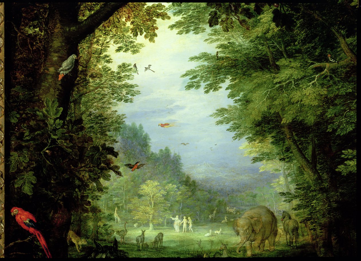 La Terre ou Le Paradis Terrestre (détail) | Estampe d'art