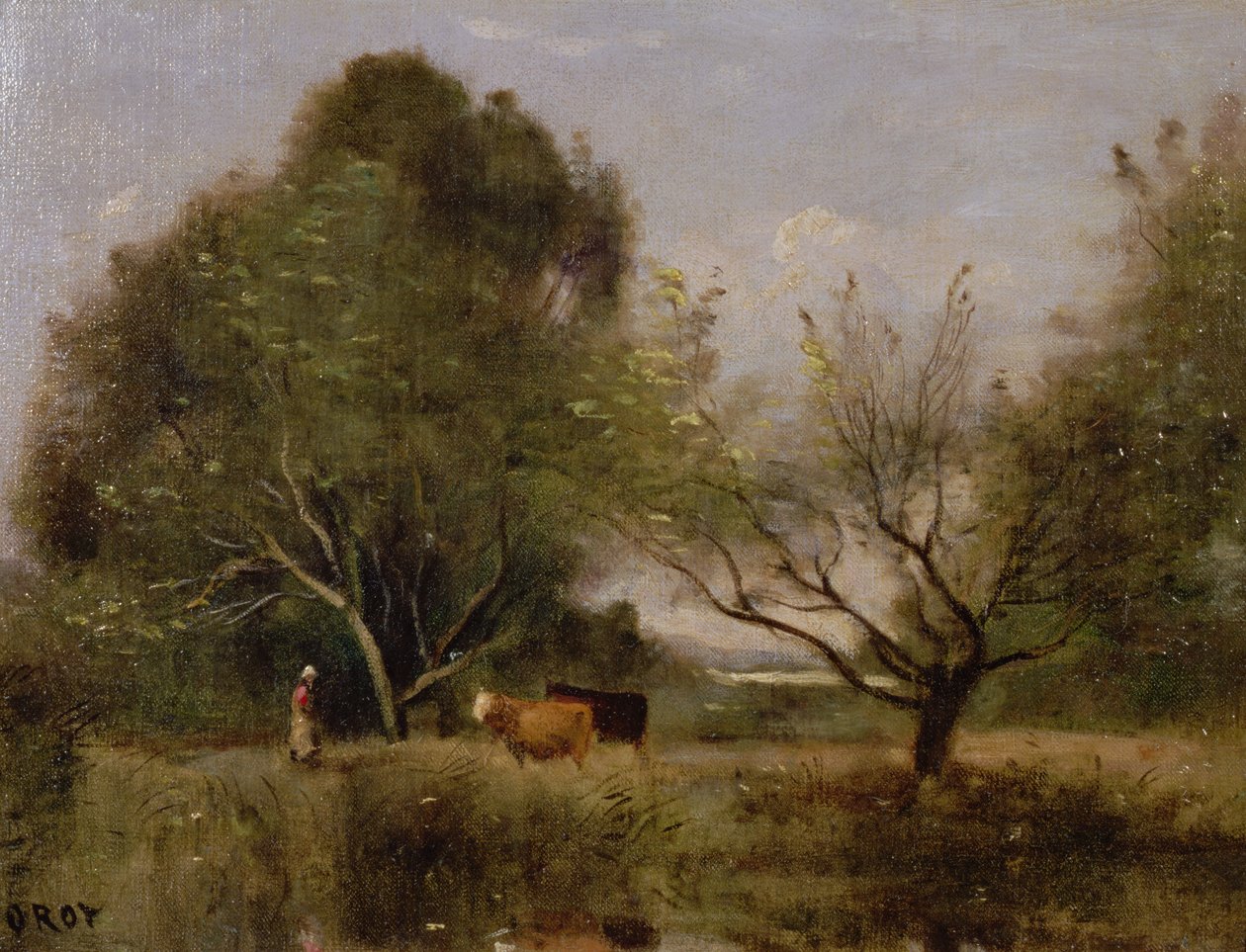 Paysage avec du bétail | Jean Baptiste Camille Corot