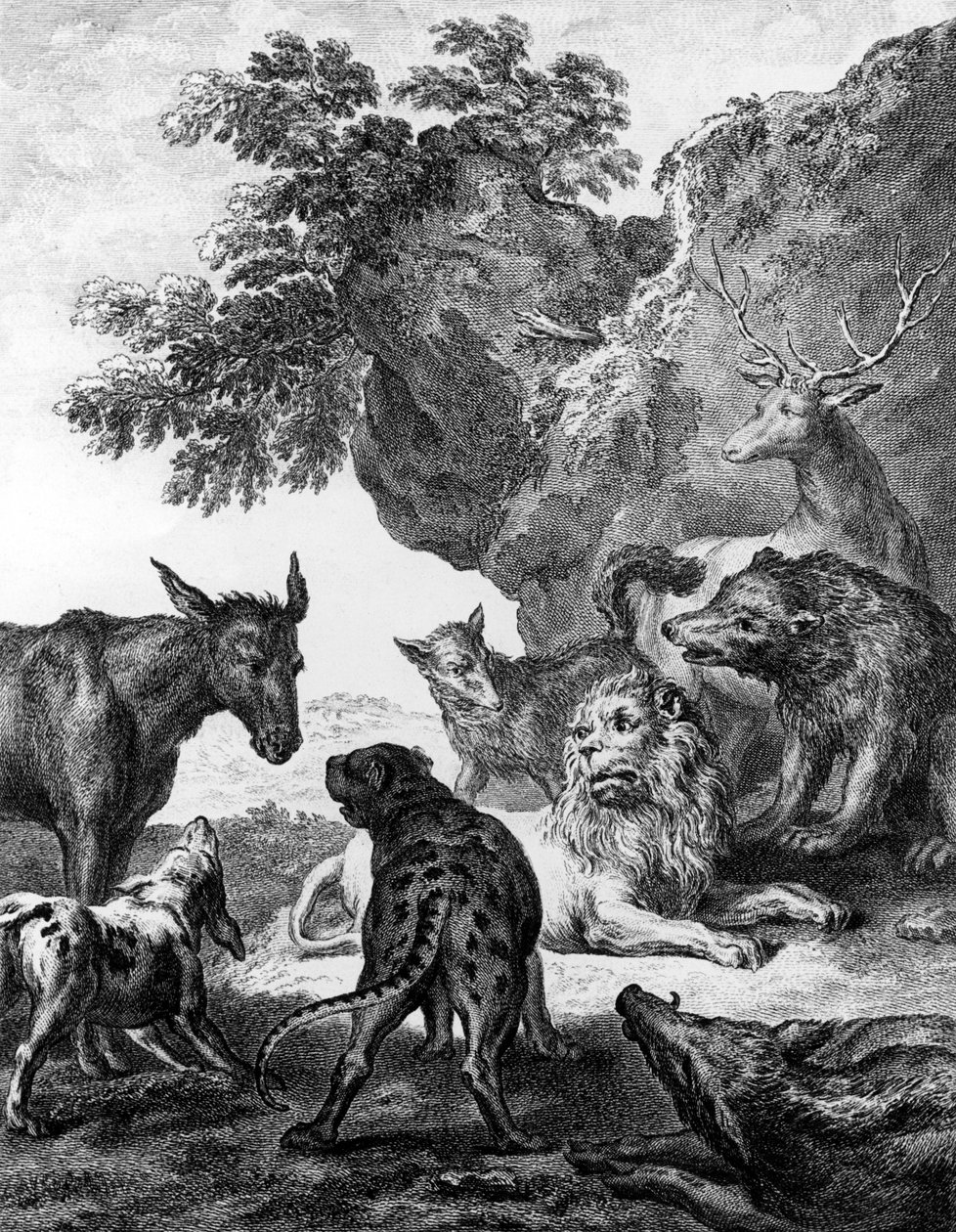 Les animaux malades de la peste, illustration pour les Fables de La ...