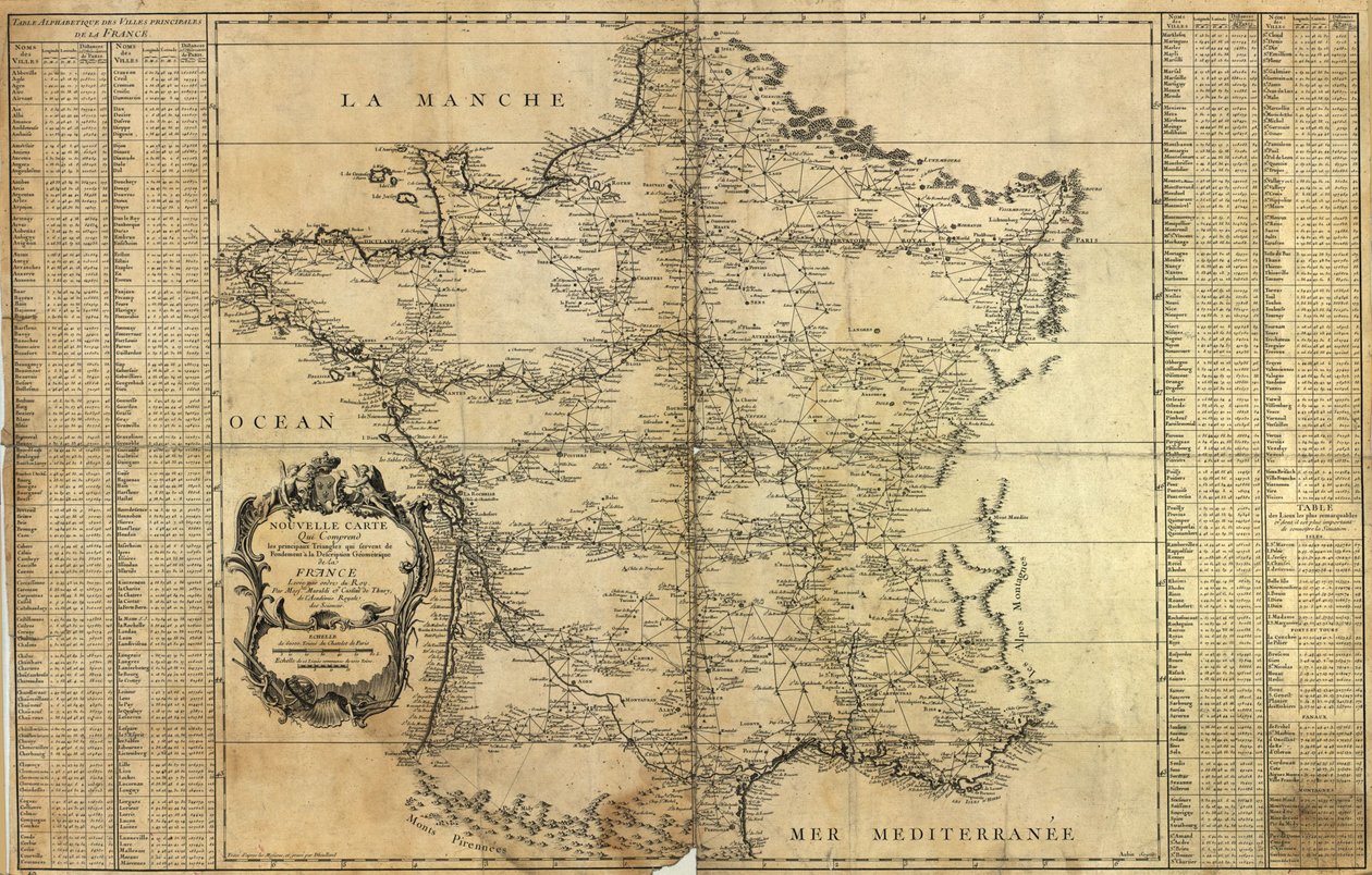 Nouvelle carte de la France, 1744 | Jean Dominique Maraldi