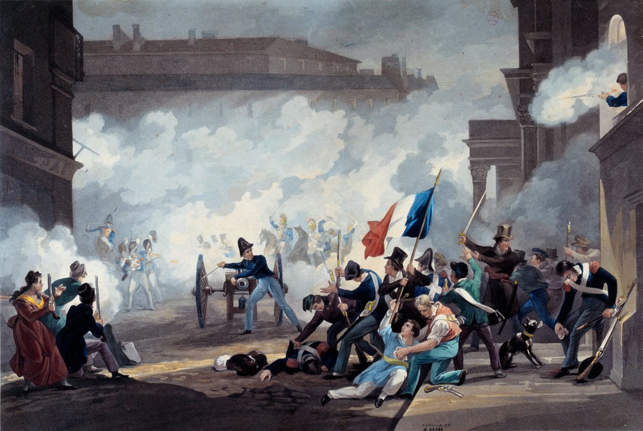 Révolution de 1830 : Un étudiant de l'École Polytechnique saisit un ...