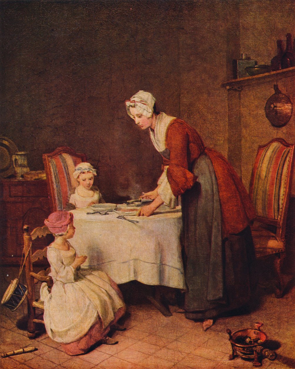Le Bénédicité, titre français, vers 1740