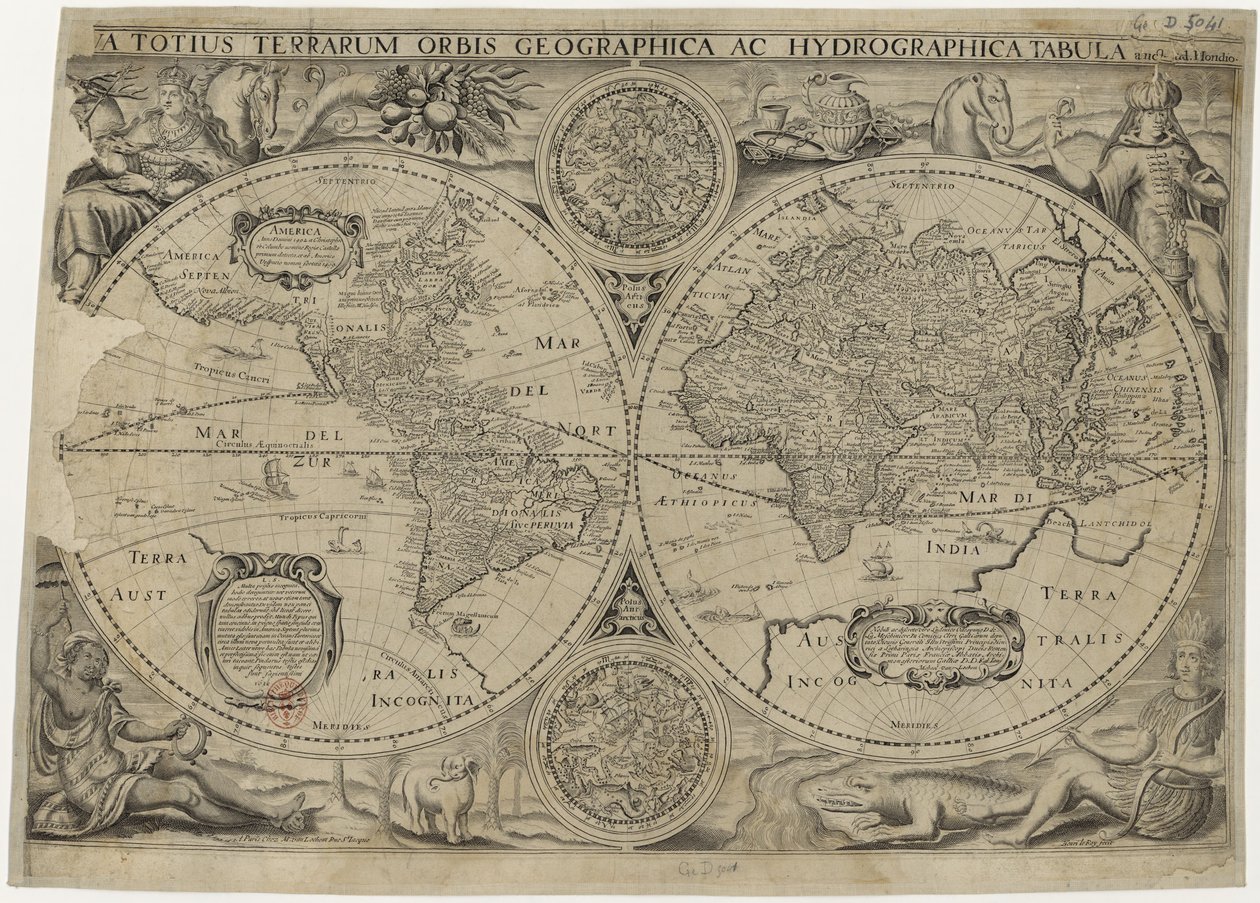 Nova totius terrarum orbis geographica ac hydrographica tabula Carte du monde, 1631