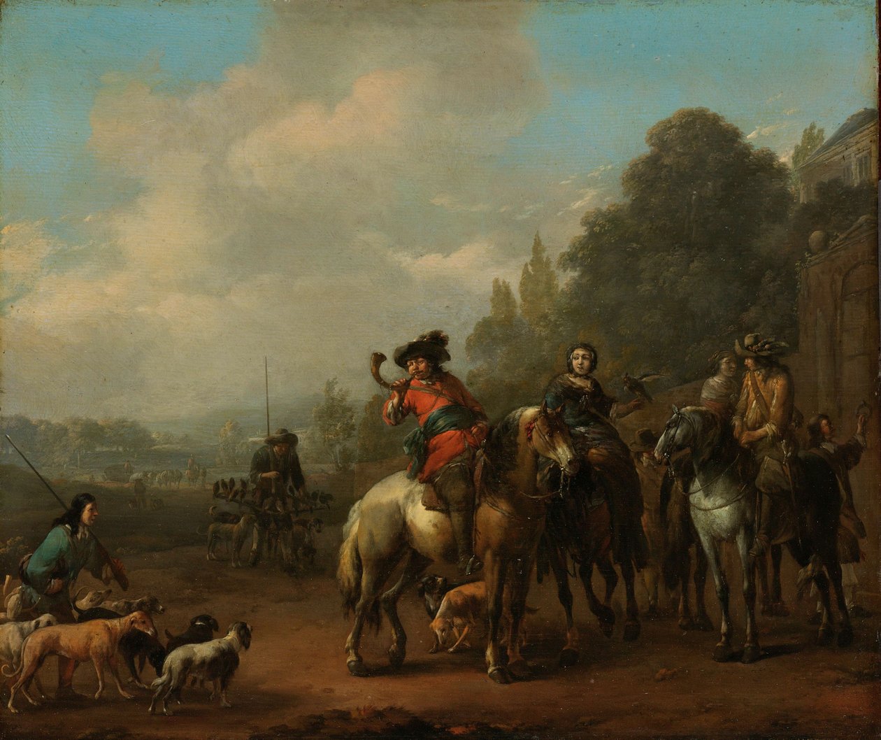 Le retour de la chasse | Johannes Lingelbach | Estampe d'art