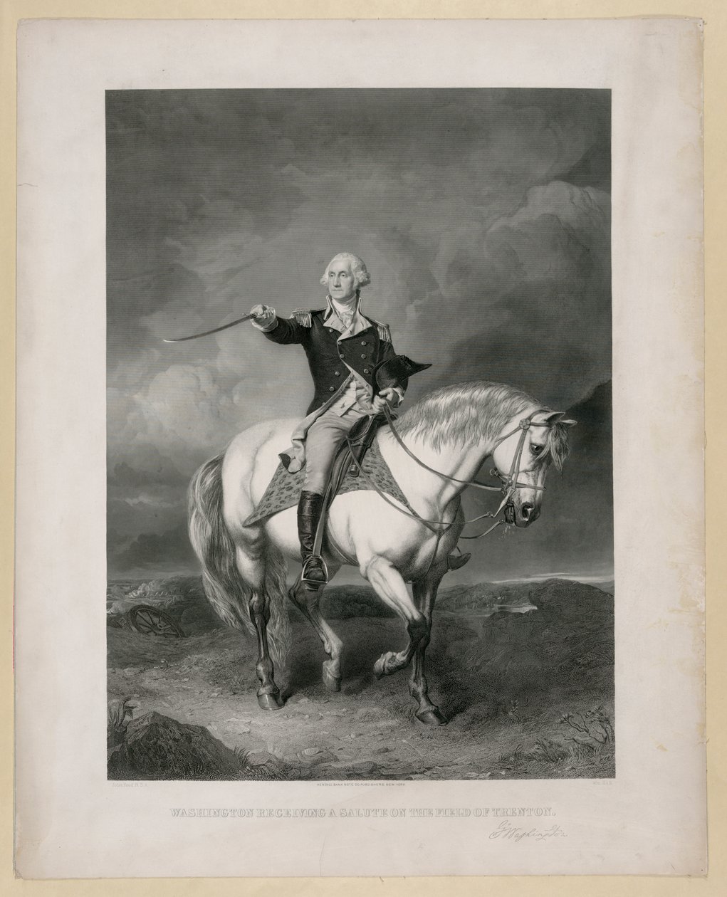 Washington recevant un salut sur le champ de Trenton / John Faed, R.S.A ...
