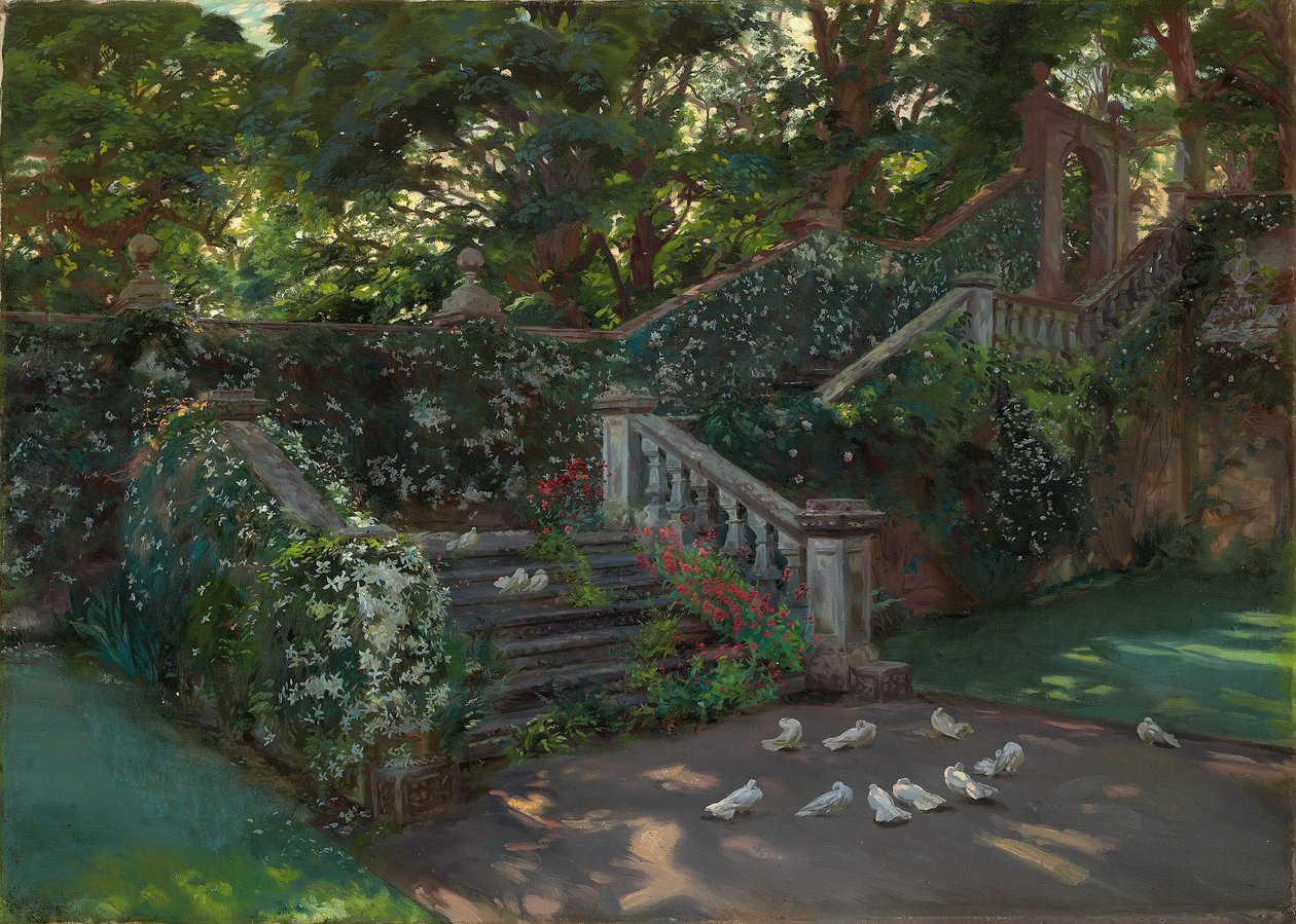 The Golden Hour : The west staircase to the upper terrace at Balcaskie ...