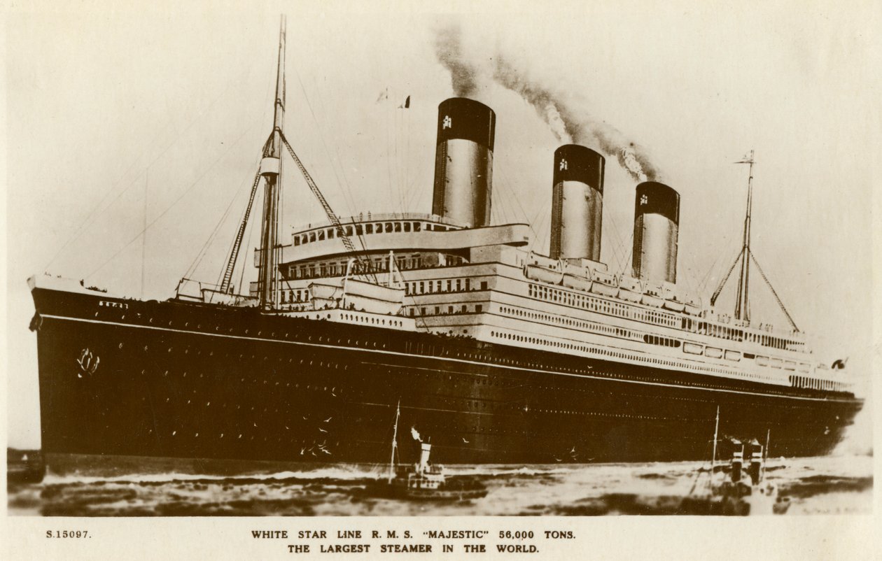 RMS 'Majestic', paquebot de la White Star Line, vers les années 1920