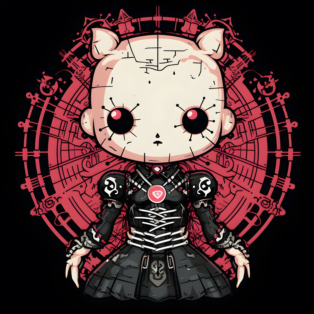 Hello Kitty en Pinhead Design de T-shirt 3 | Kurt Heppke