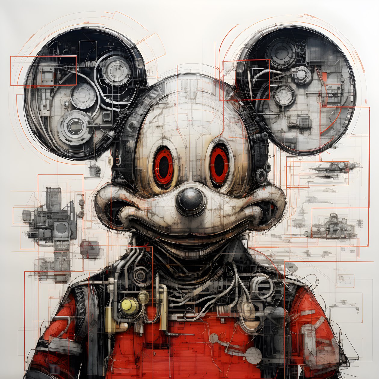 Croquis Du Visage De Mickey Mouse