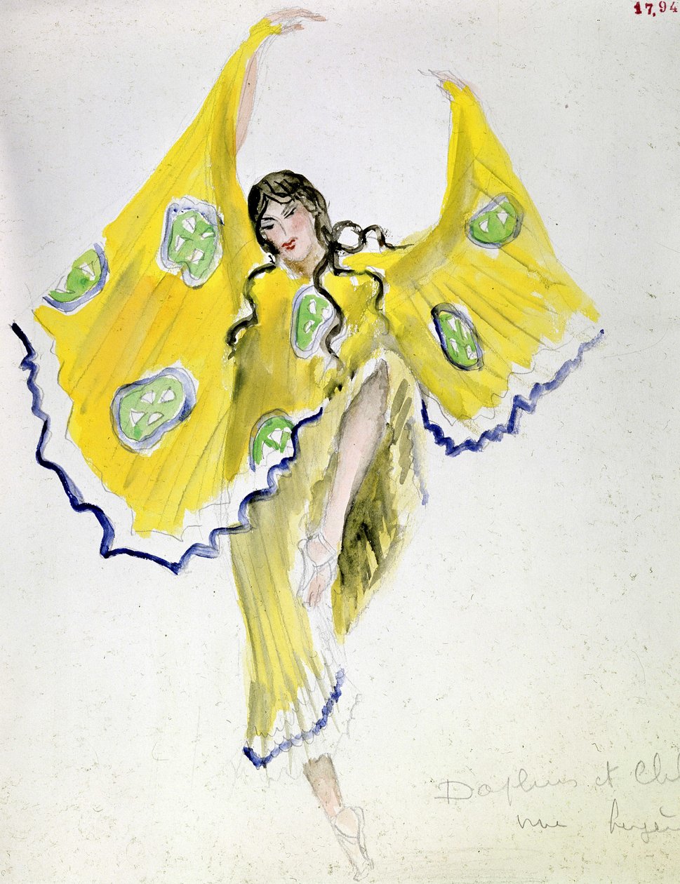 Une bergère par Bakst : costume de « Daphnis et Chloé » par Michel Fokine