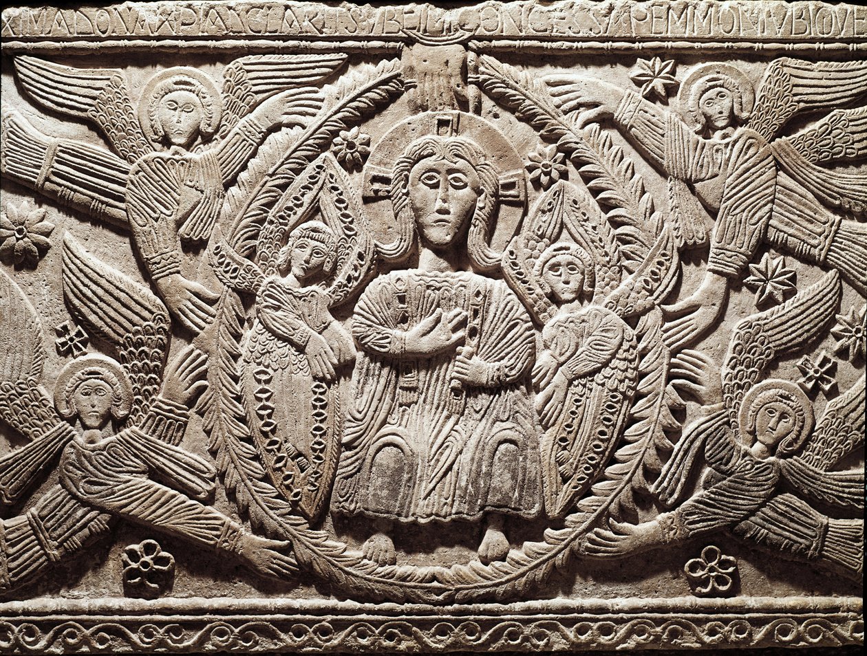 Art lombard : Christ en gloire, bas-relief de l'autel du duc Rachis