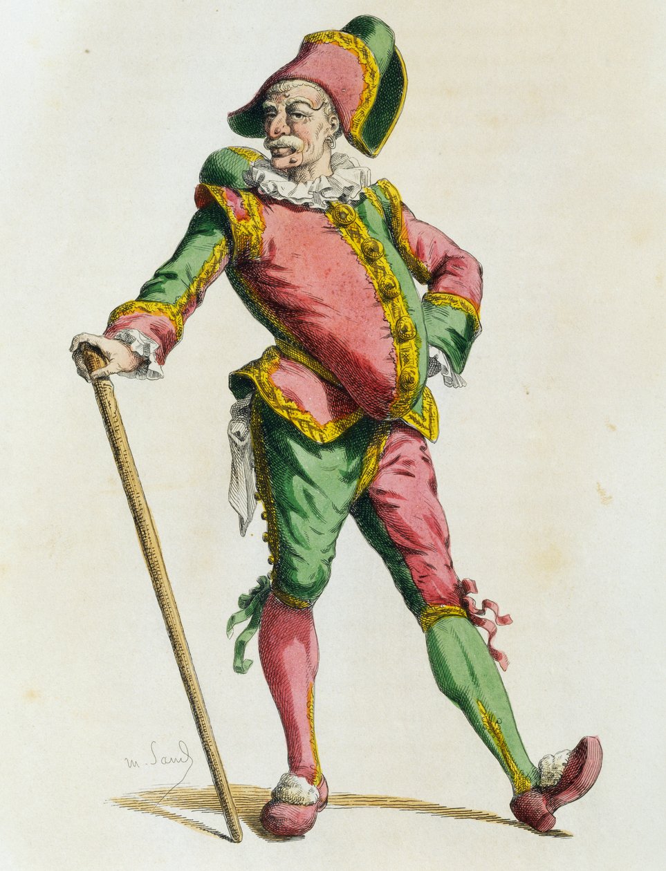 Polichinelle en 1820 | Maurice Sand | Estampe d'art