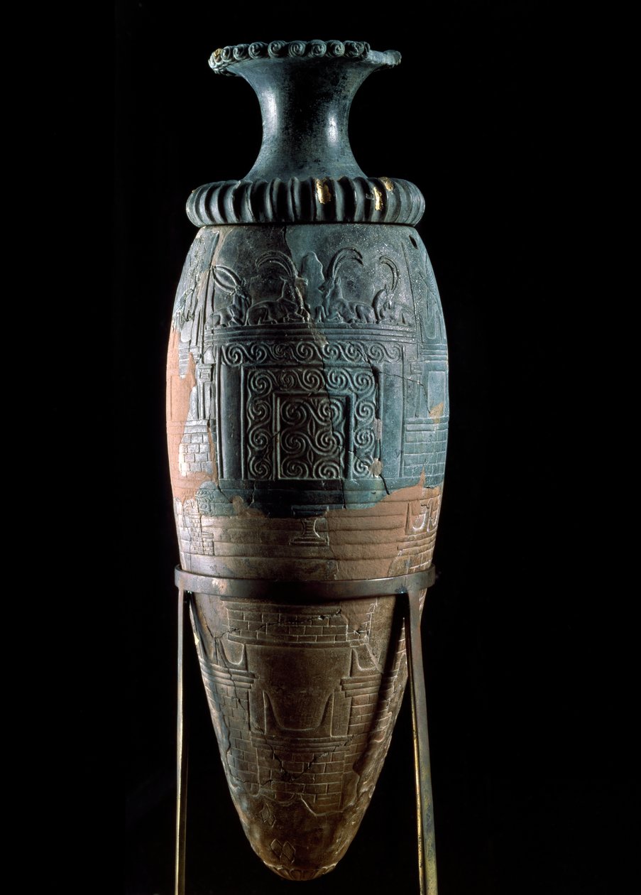 Art minoen : rhyton en pierre verte | Minoan | Estampe d'art