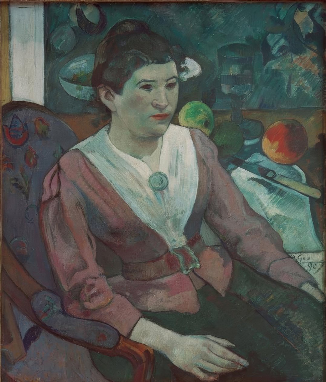 Portrait de femme à la nature morte de Cézanne – Marie Derr