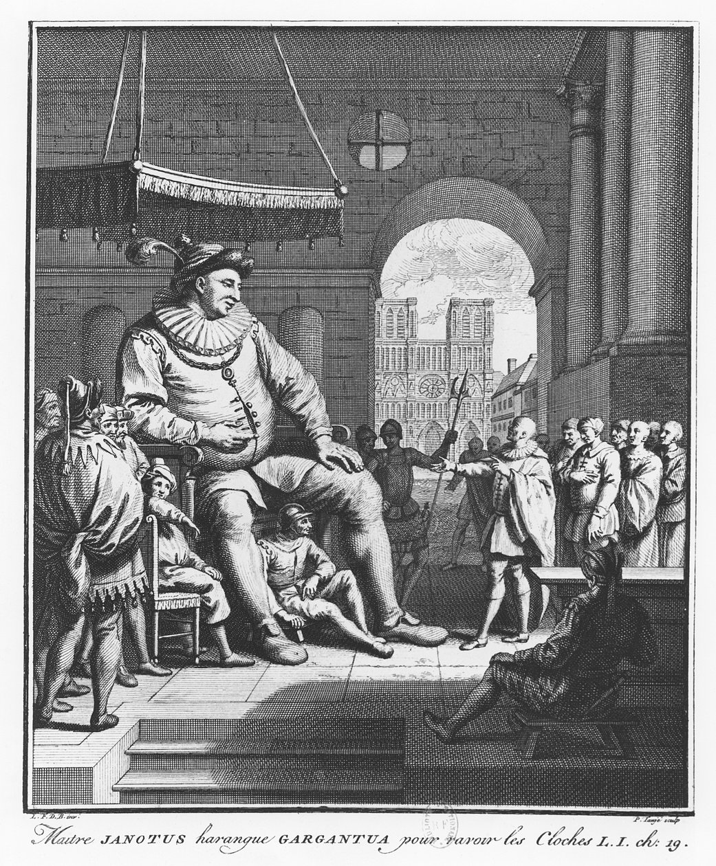 Maître Janotus harangue Gargantua pour rendre les cloches, illustration ...