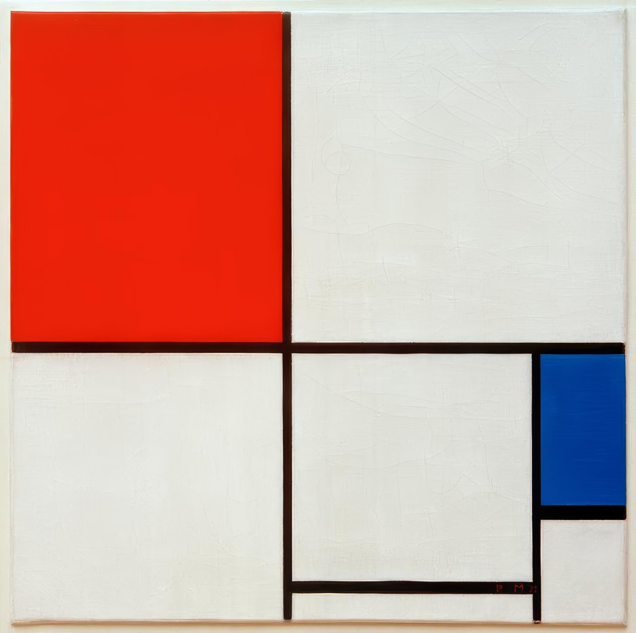 Composition A, avec rouge et bleu | Piet Mondrian