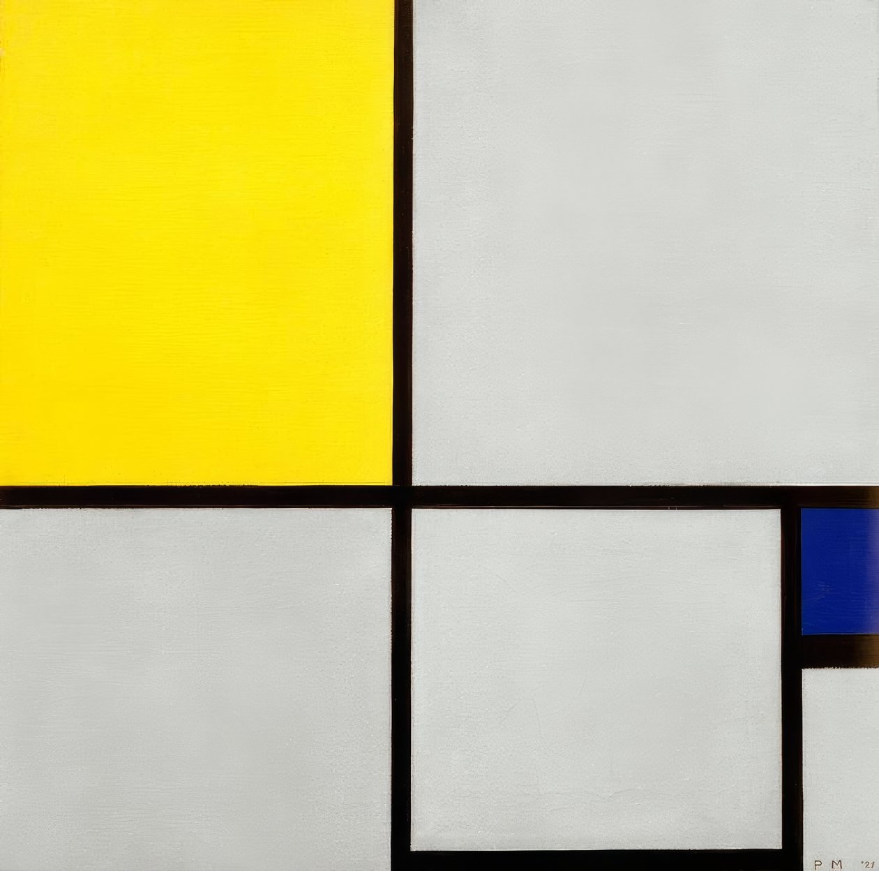 Composition No. II; Composition avec jaune et bleu
