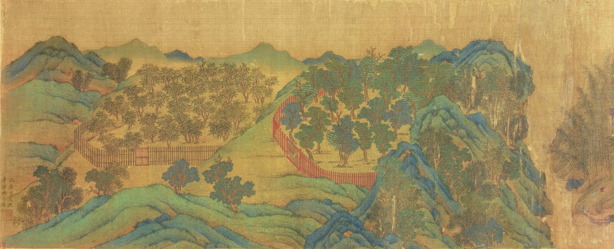 Le jardin de la résidence de Wang Chuan, d'après le style de peinture ...