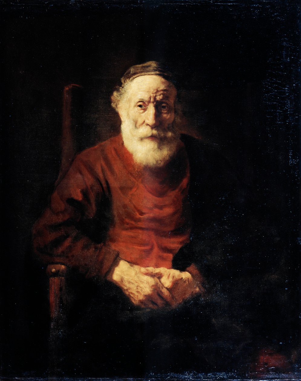 Portrait d'un vieil homme en rouge, 1652-1654