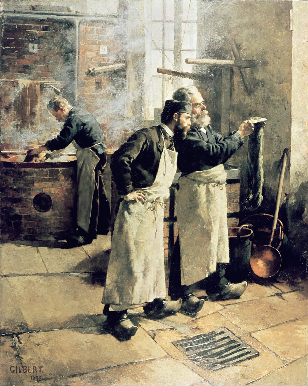 Atelier de teinture aux Gobelins, XIXe siècle