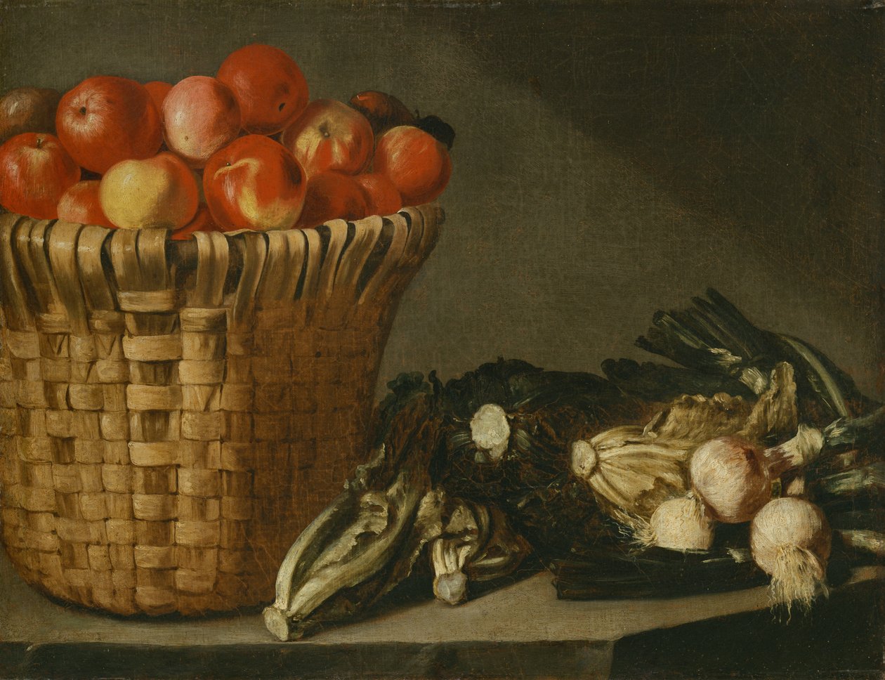 Panier de fruits, chou, bette et oignons | Rodolfo Lodi